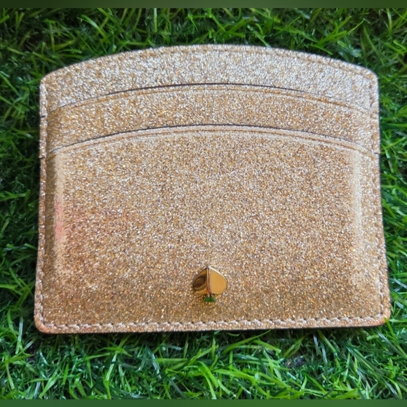 kate spade | Accessories | Kate Spade Gold Glitter Card Holder | Poshmark